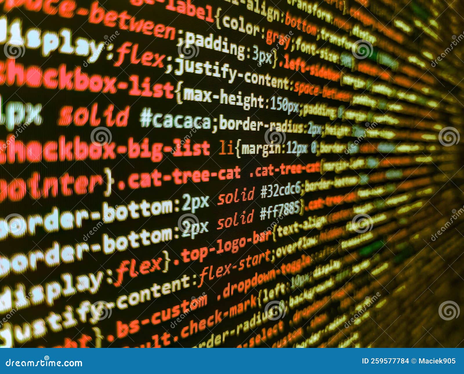 Simple Website Html Code With Colourful Tags In Browser View On Dark Background Programmer