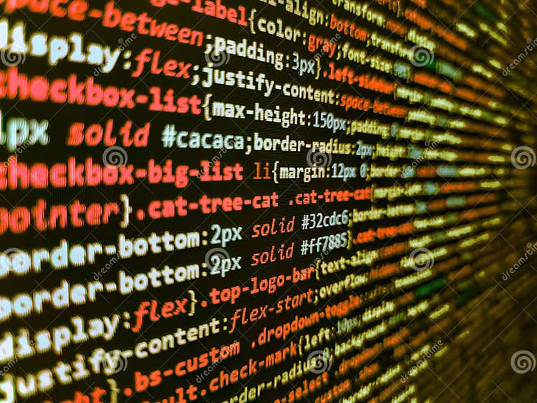 Simple Website HTML Code with Colourful Tags in Browser View on Dark ...