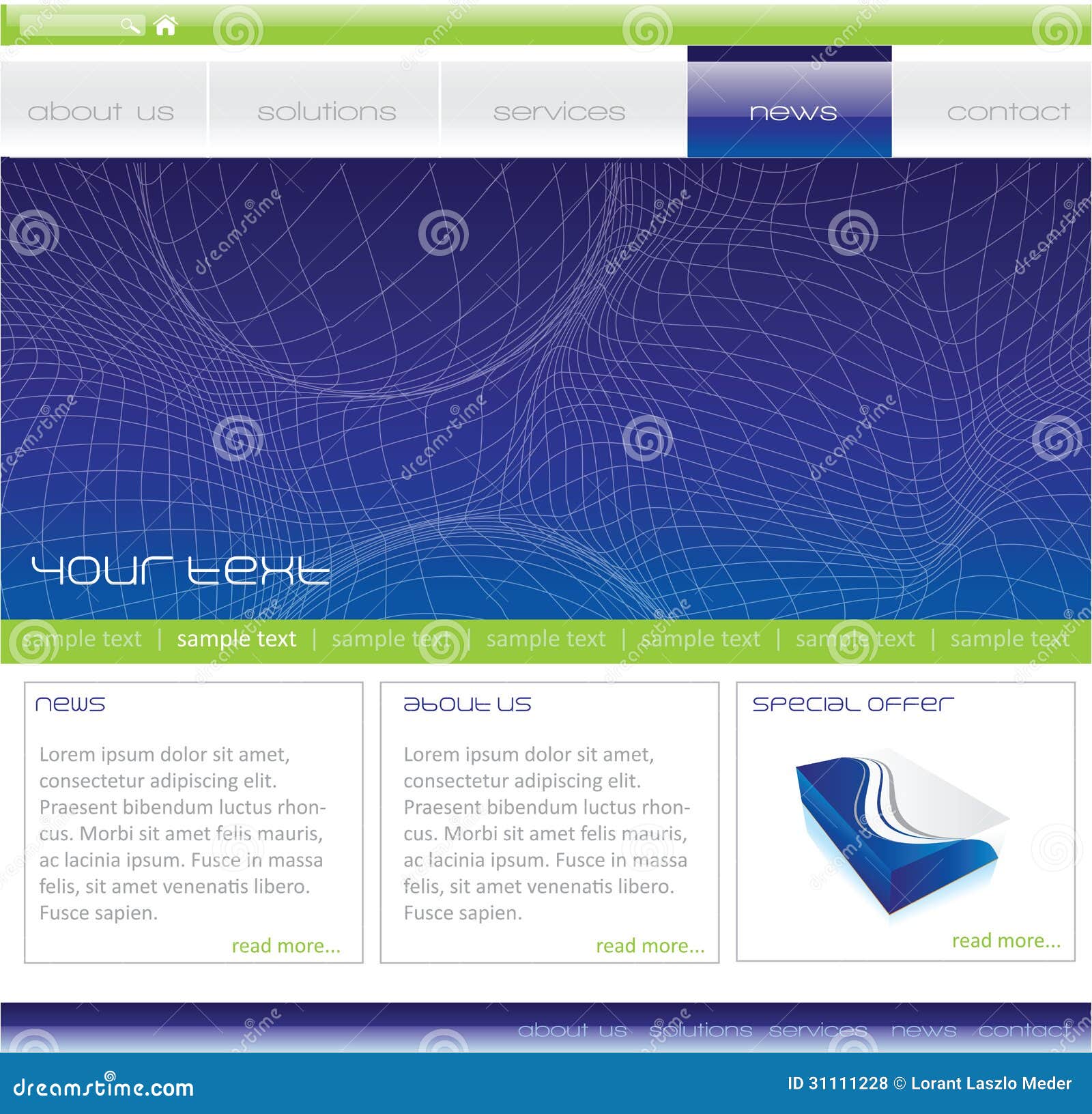 Simple website template stock vector. Illustration of template - 31111228