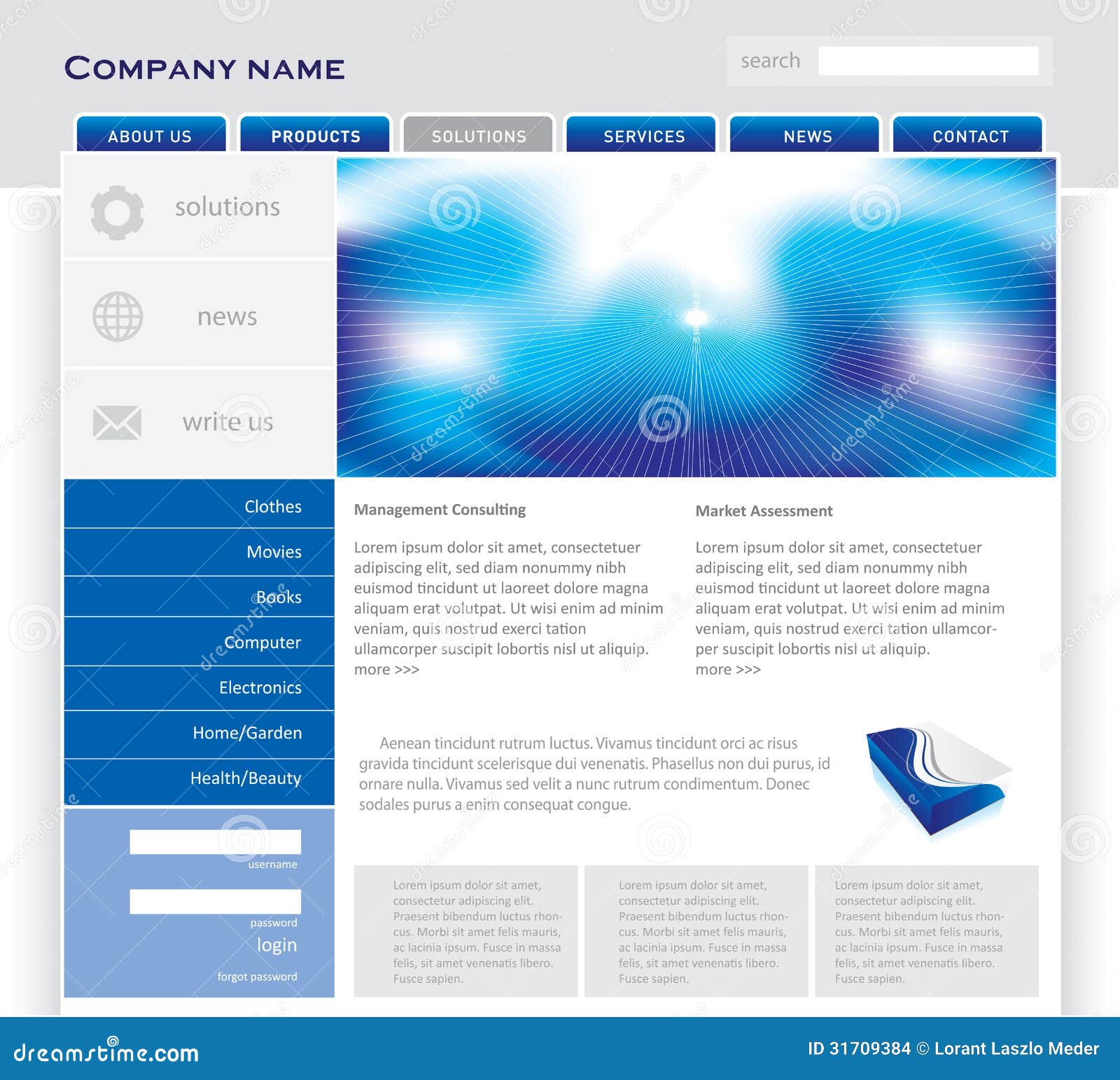 Simple website template stock vector. Illustration of mail - 31709384 Simple website template stock vector. Illustration of mail - 31709384