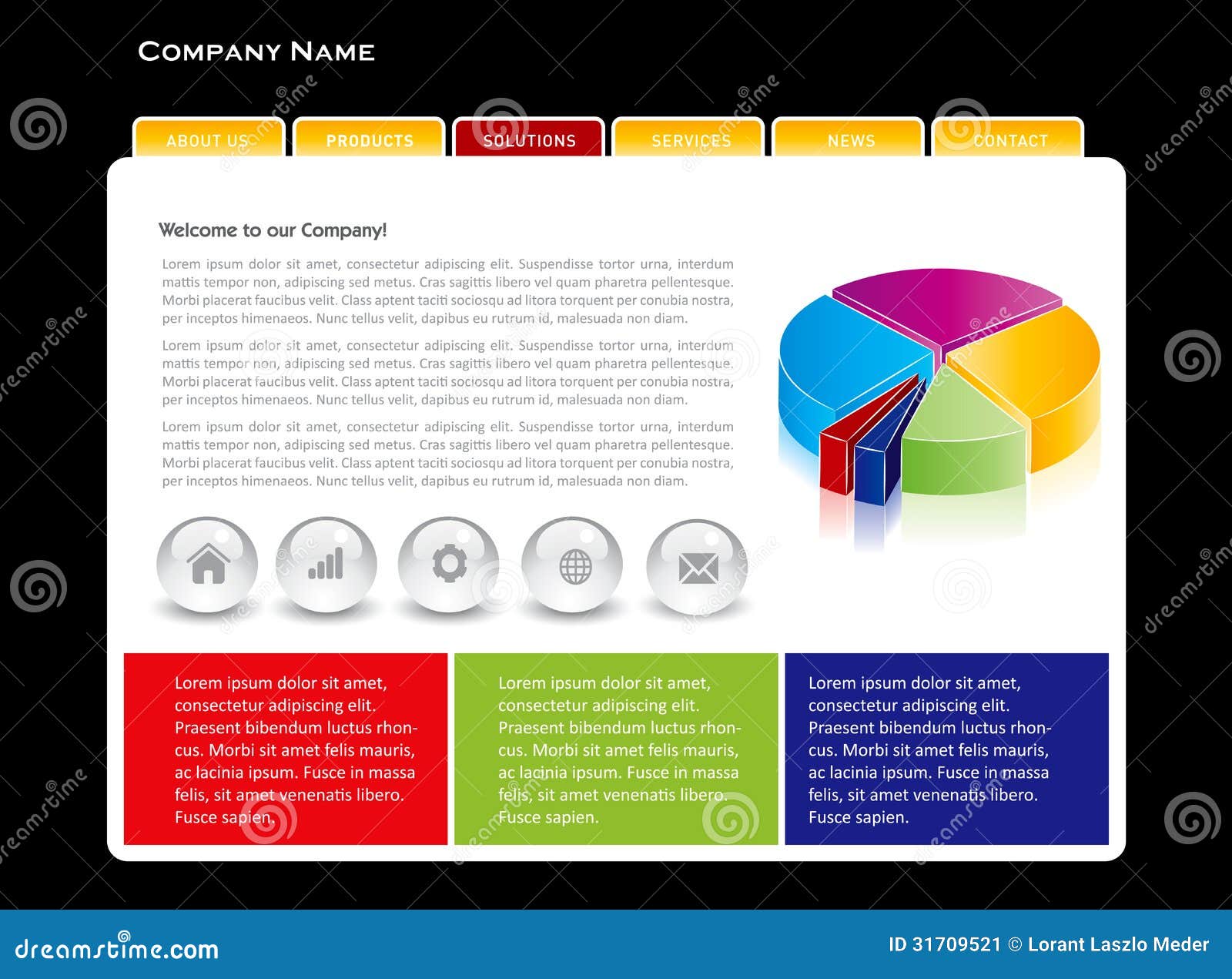 Simple website template stock vector. Illustration of element - 31709521