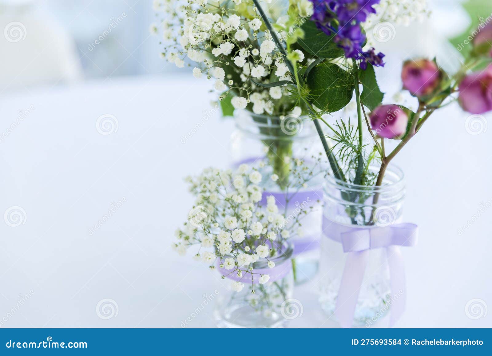 Simple Wedding Flower Display Stock Photo - Image of white, celebration ...