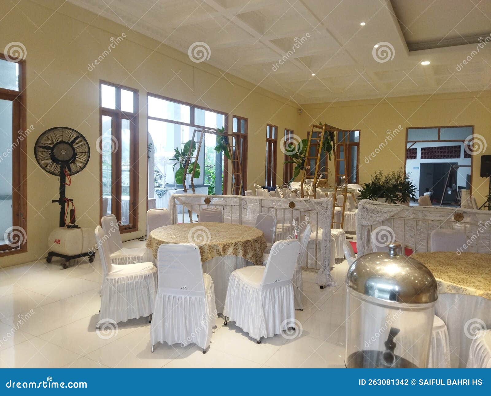 Simple wedding hall stock photo. Image of furniture - 263081342