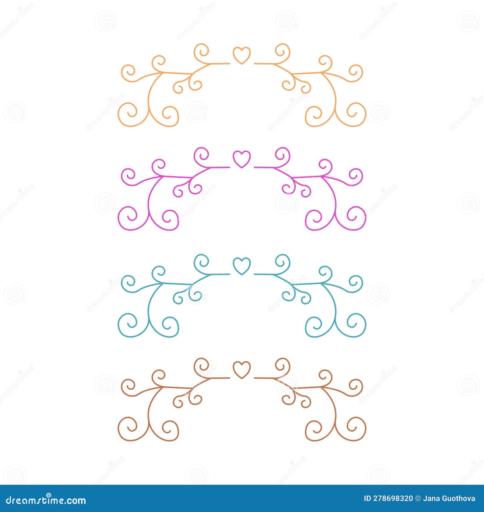 SIMPLE WEDDING ORNAMENTS COLLECTION Stock Vector - Illustration of ...