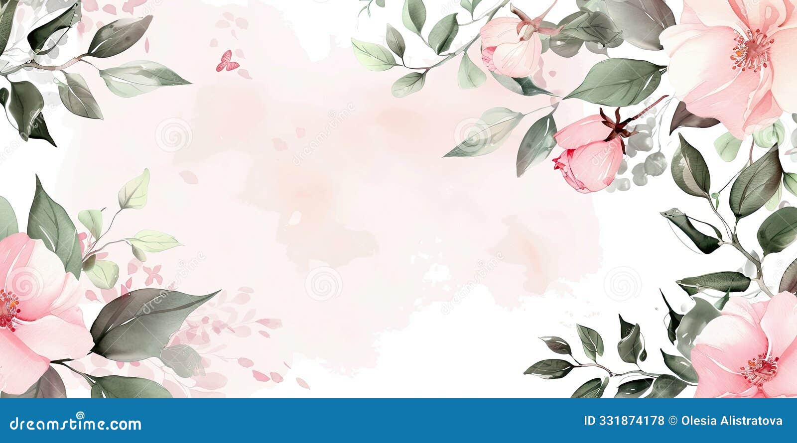 Simple Wedding Theme Flowers Frame, Translucent Center Stock ...