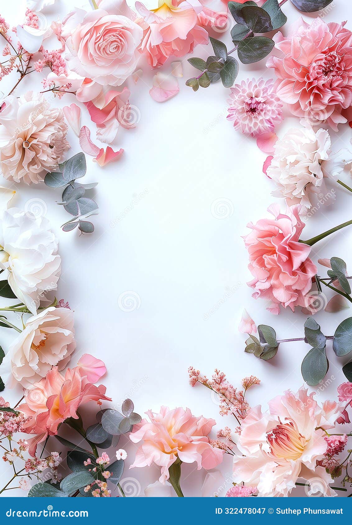 Simple Wedding Theme Frame Translucent Center. Generate AI Stock ...