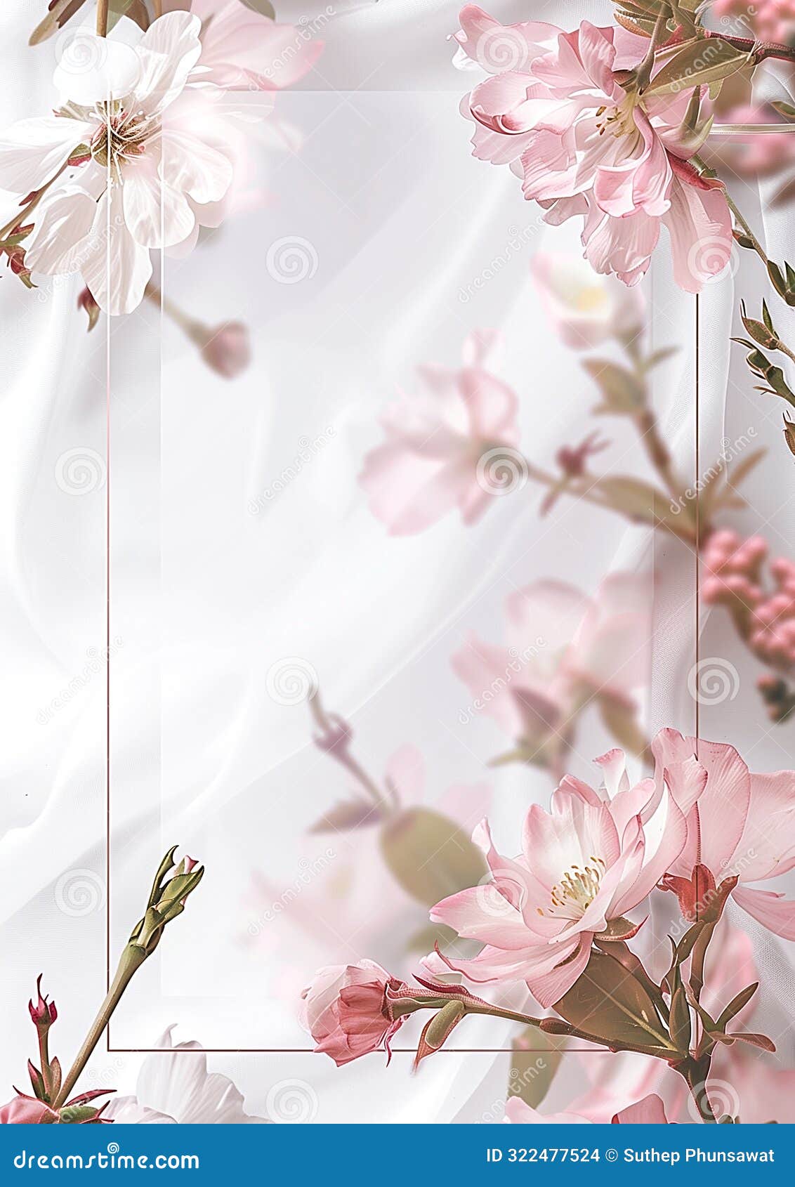 Simple Wedding Theme Frame Translucent Center. Generate AI Stock ...