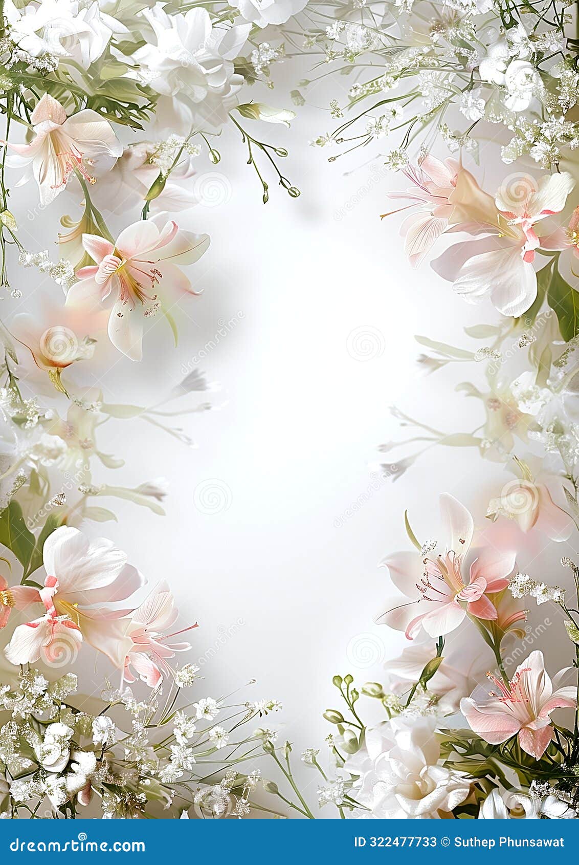 Simple Wedding Theme Frame Translucent Center. Generate AI Stock Image ...