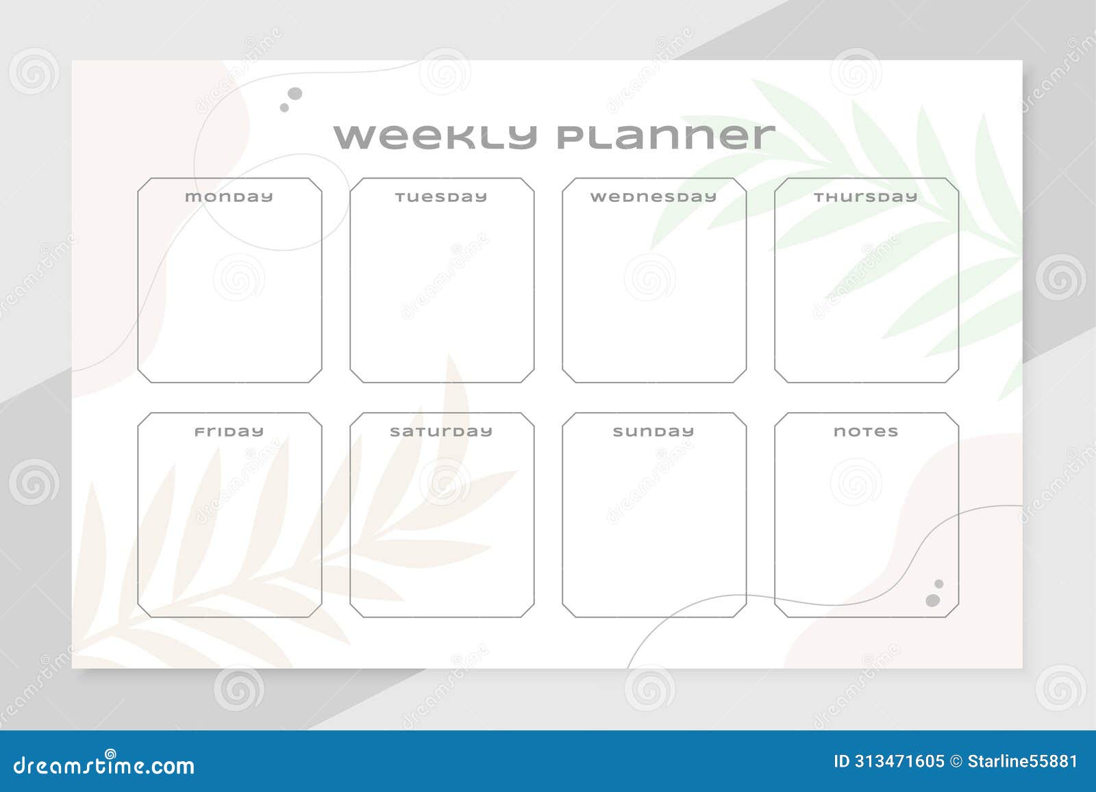 Simple Weekly Planner Template To-do List Organizer Stock Vector ...
