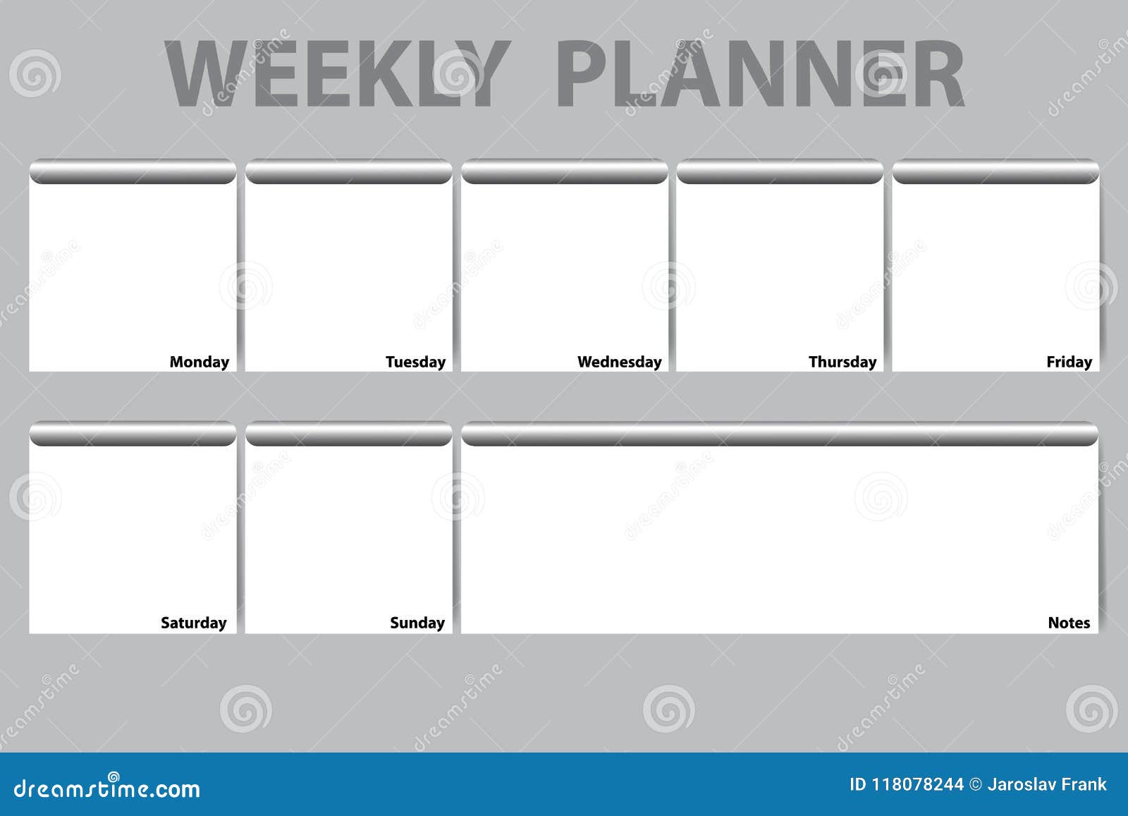 Simple Weekly Schedule Planner Template Vector Illustration ...