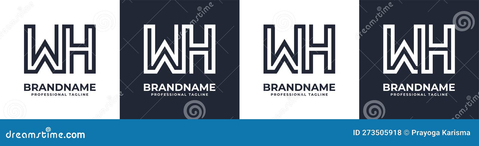 Simple WH Monogram Logo, Suitable for Any Business with WH or HW ...