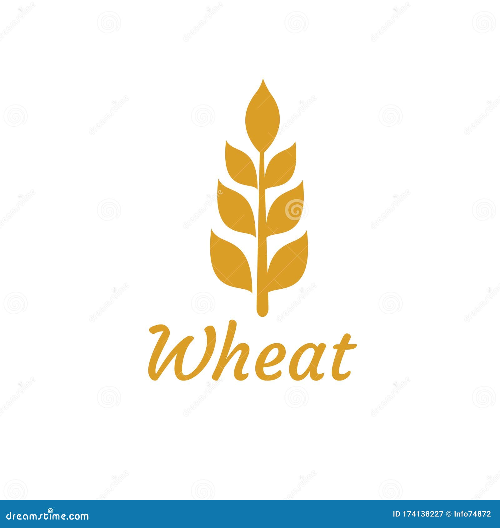 Simple Wheat Grain Vector Icon Logo Design Stock Vector - Illustration of growth, crop: 174138227