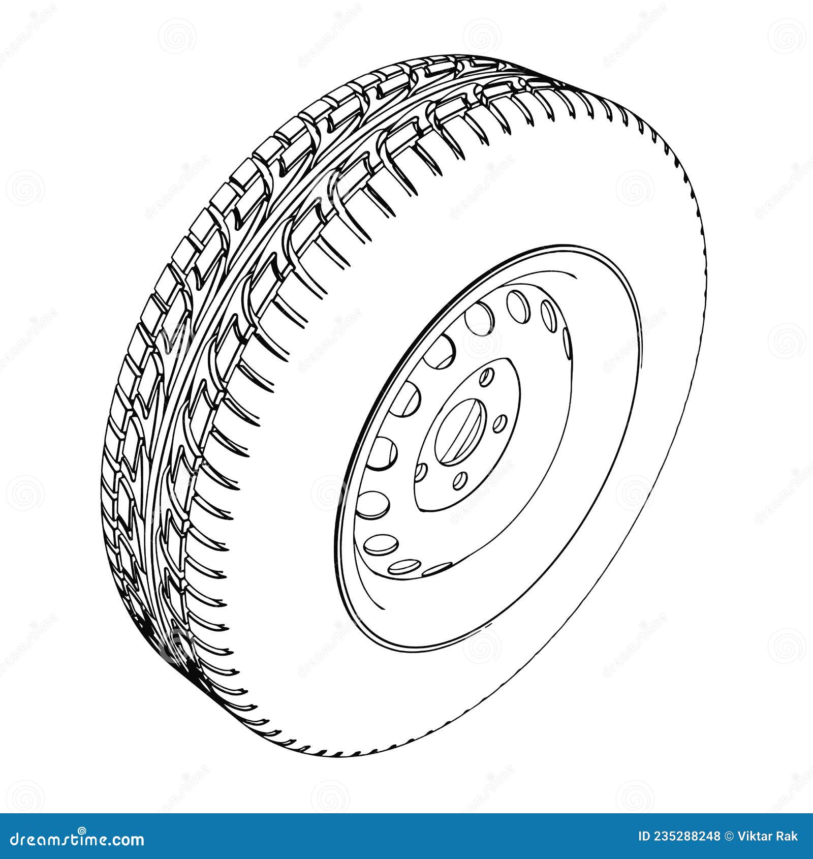 Simple Wheel Draving stock vector. Illustration of simple - 235288248