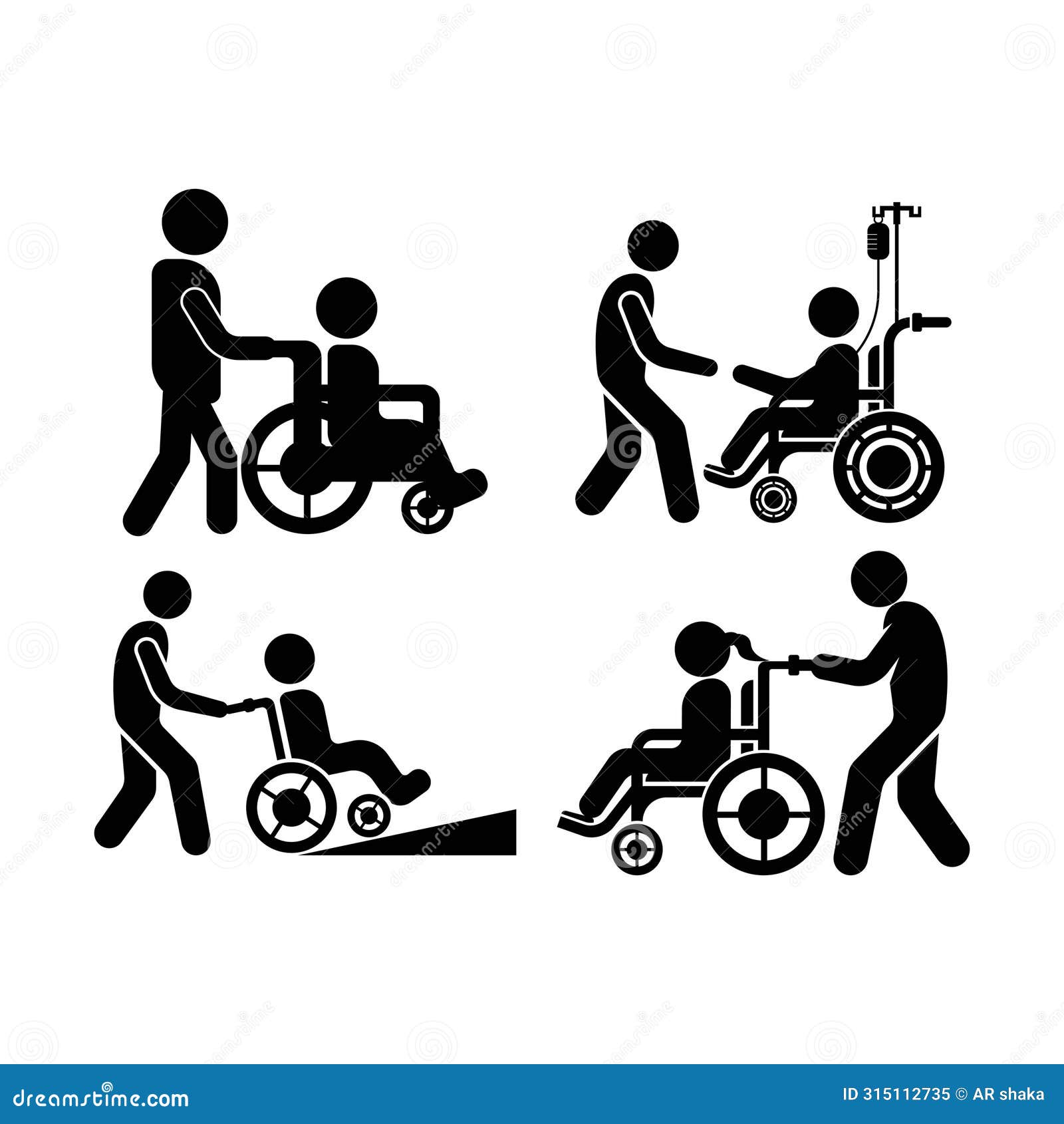 Simple Wheelchair Symbol Icon,illustration Design Template Stock Vector ...