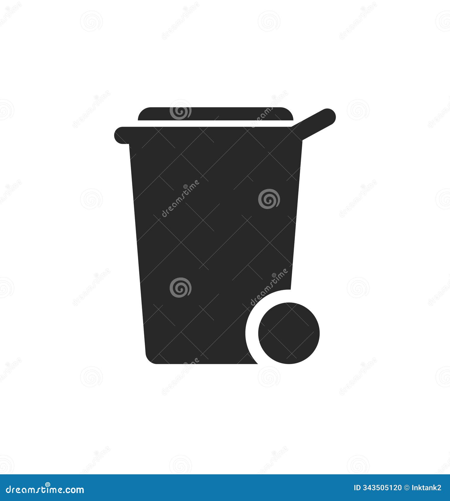 Simple Wheelie Bin Silhouette Symbol Icon Vector Illustration ...