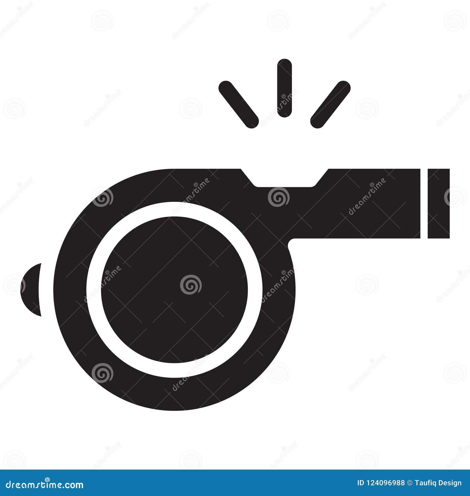 Simple Whistle Related Vector Flat Icon. Glyph Style Stock Vector ...