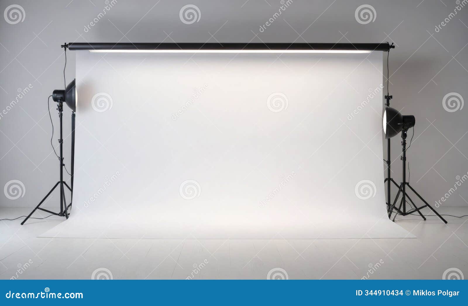 A Simple White Backdrop with Lights, Ready for Product Photography in a ...