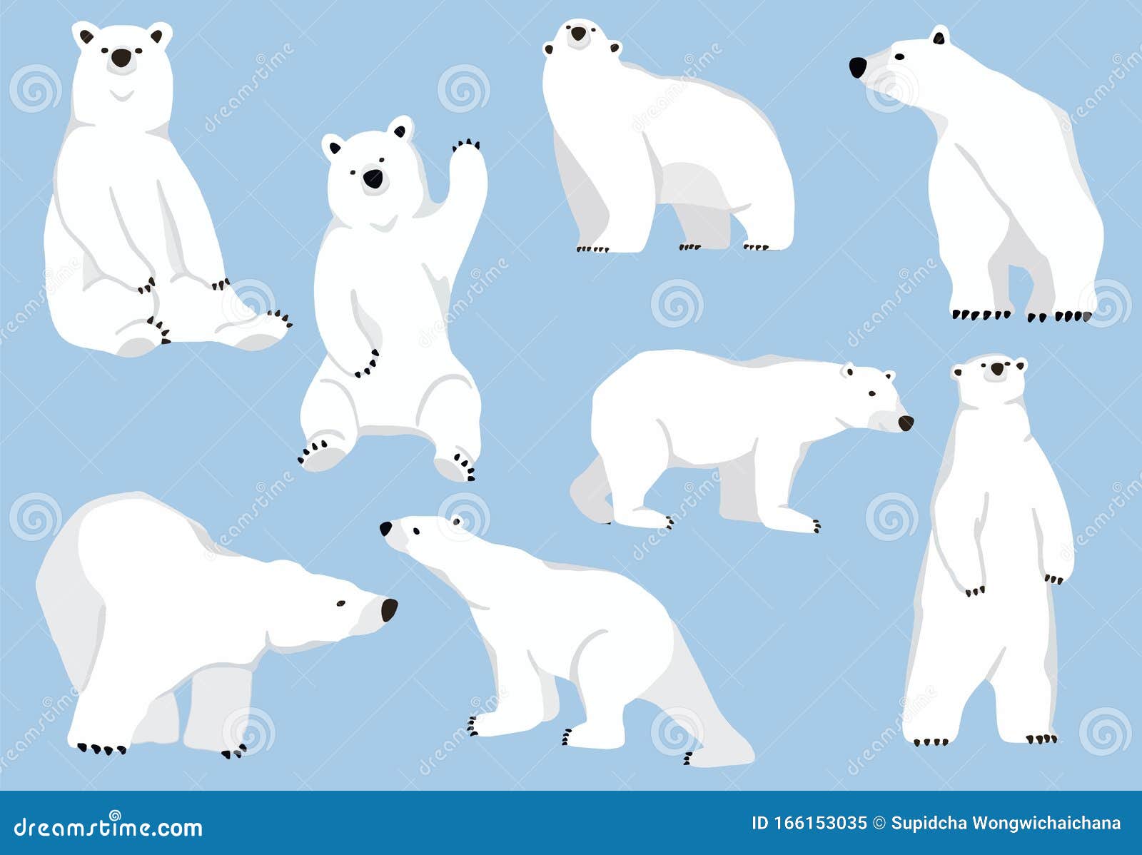 Simple White Bear Character.Vector Illustration Character Doodle ...