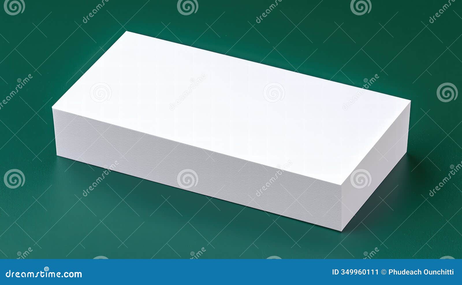 Simple White Blank Box on Green Background for Product Display Stock ...