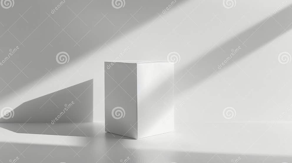 A Simple White Box Stands Isolated on a Smooth White Background, with ...