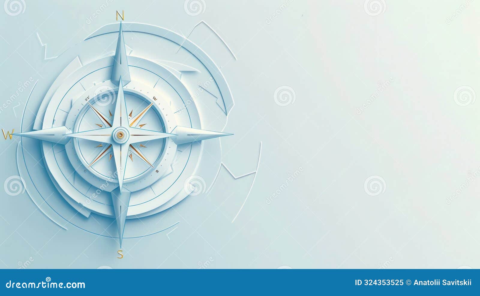 A Simple White Compass on a Blue Background. Ideal for Use in ...