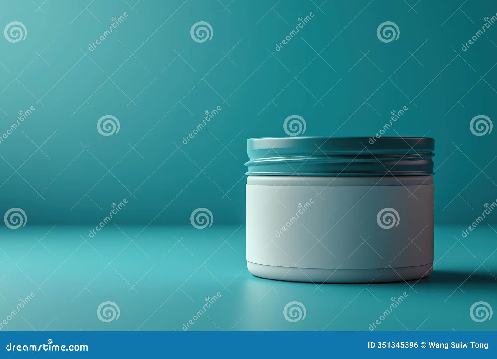 Simple White Container on a Teal Surface, Creating a Minimalist and ...
