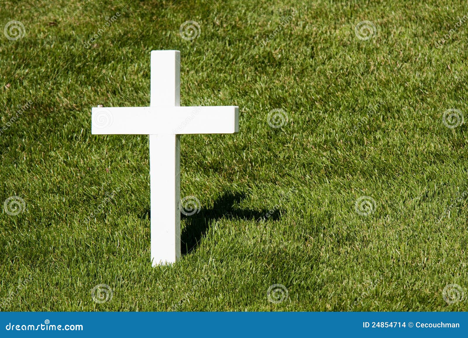 Simple White Cross and Shadow Stock Photo - Image of historical, lawn ...