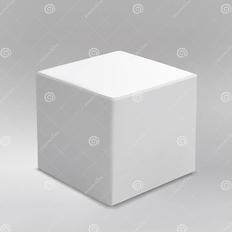 Simple White Cube on Gradient Gray Background Stock Vector ...