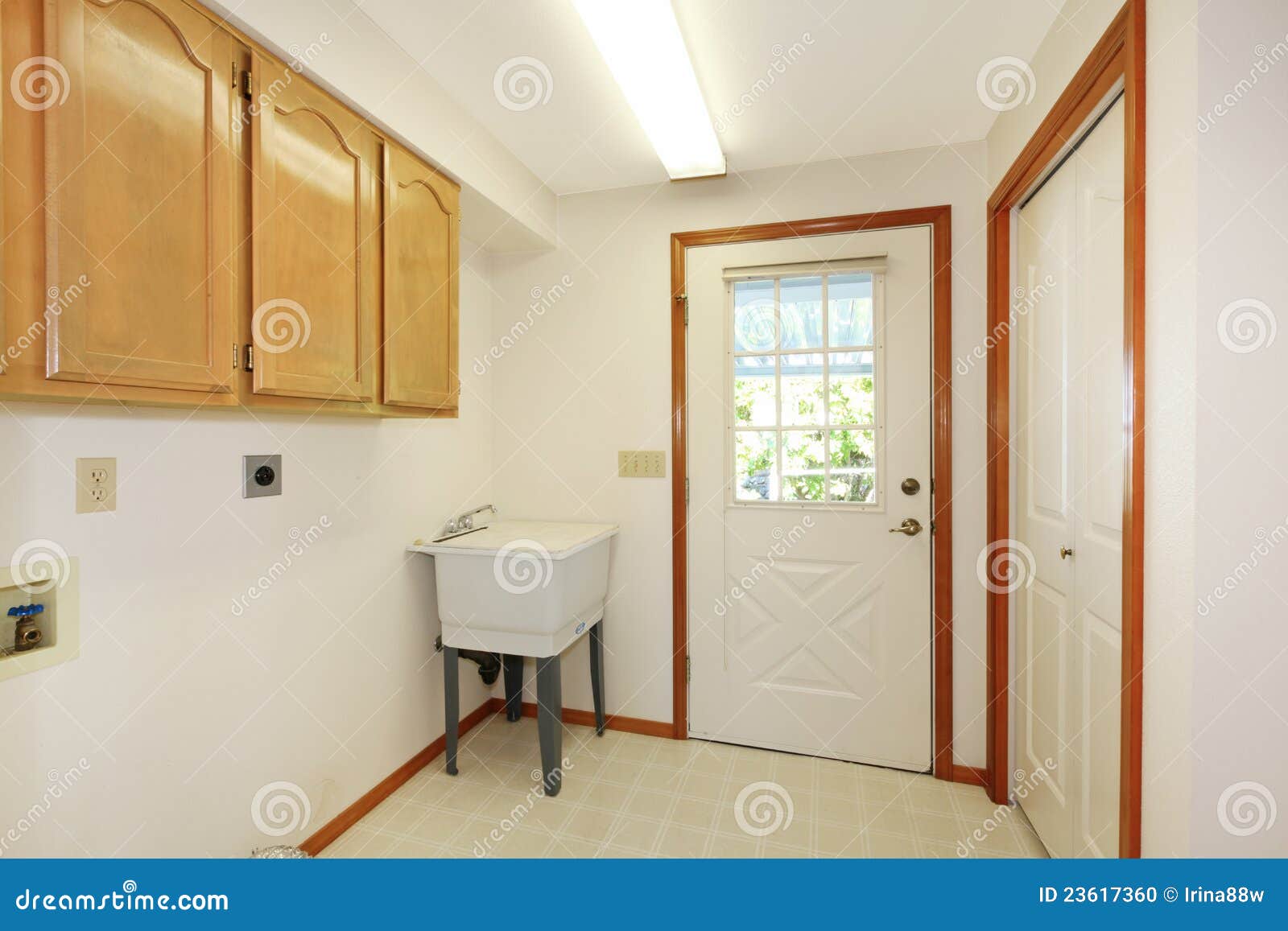 Simple White Empty Laundry Room Interior. Stock Photo - Image of design ...