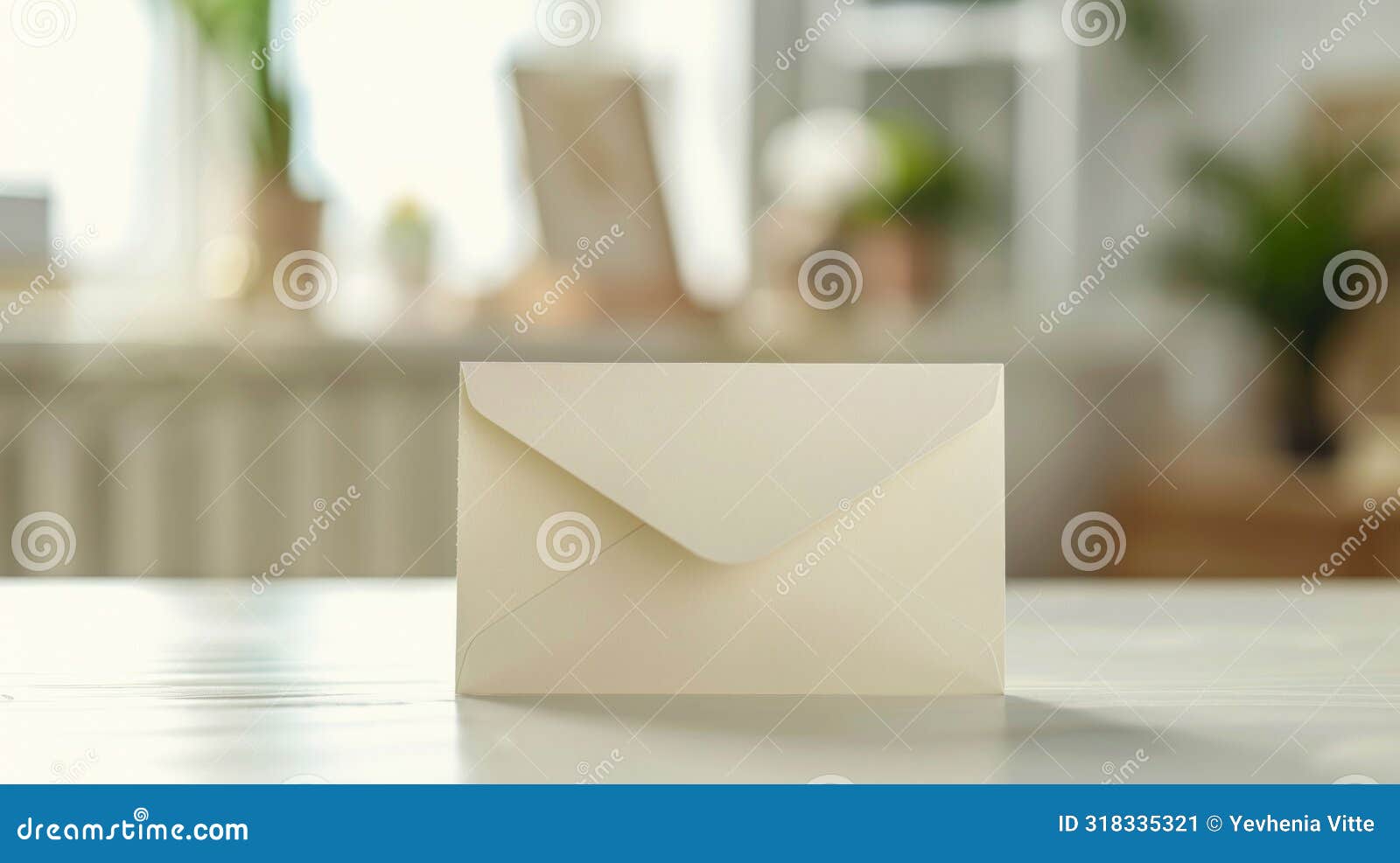 Simple White Envelope on a Bright Modern Office Desk. Generative Ai ...