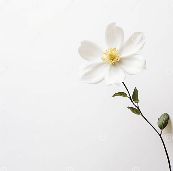 A Simple White Flower is Isolated Stock Image - Image of flower, leaf ...