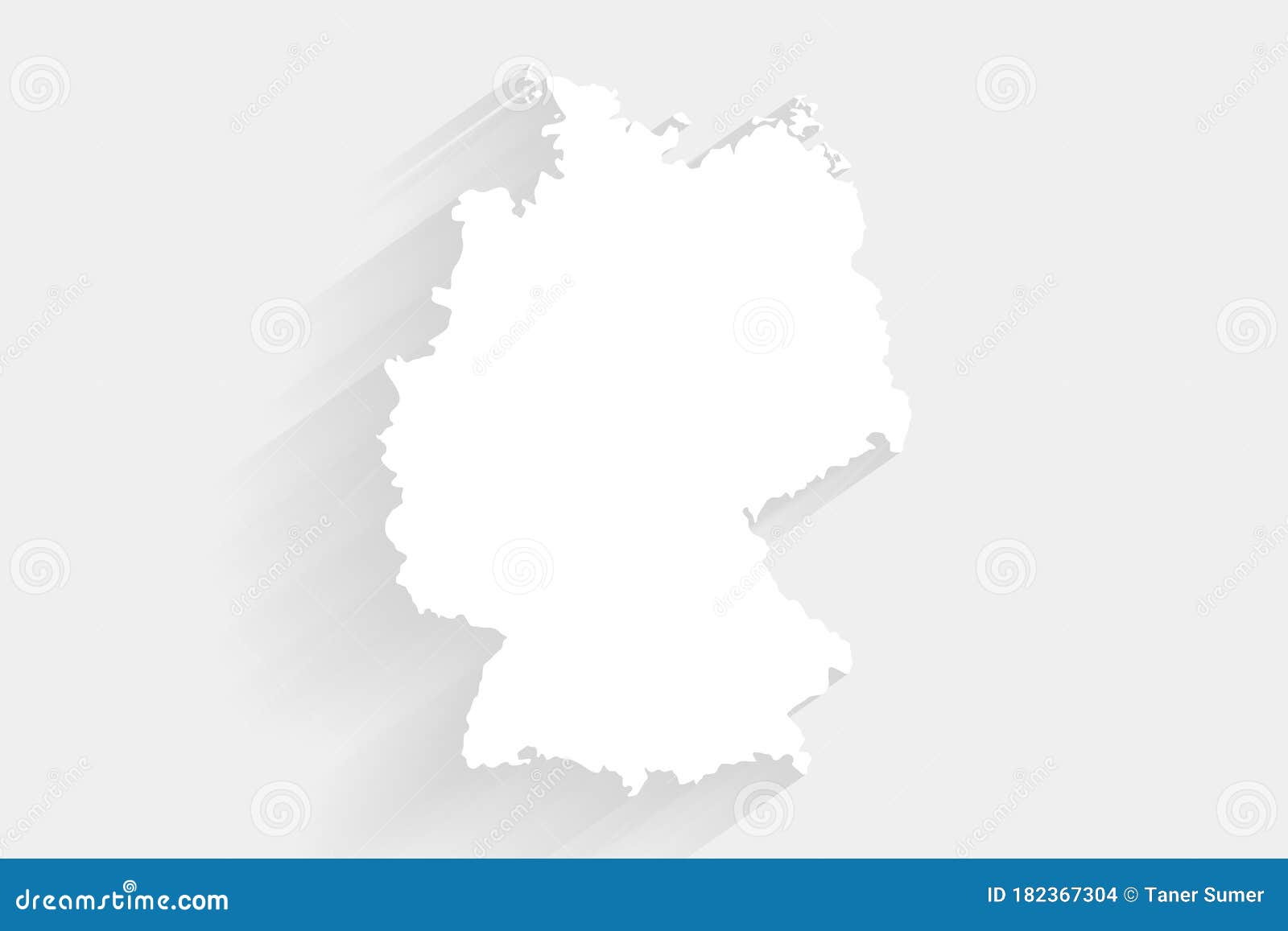 Simple White Germany Map on Gray Background, Vector Stock Vector ...