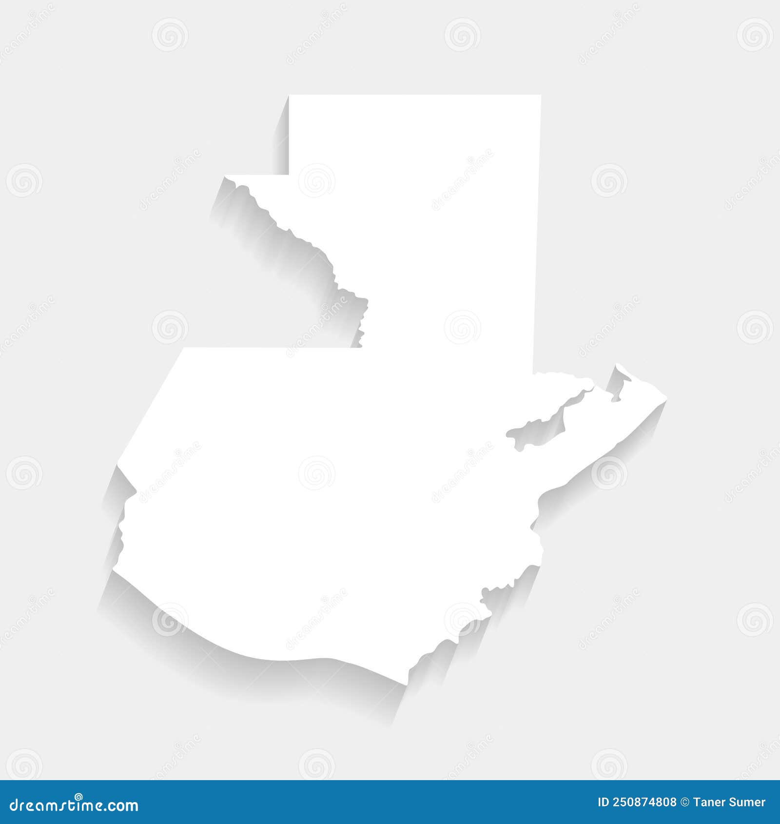 White Map Of Guatemala Cartoon Vector | CartoonDealer.com #204179761