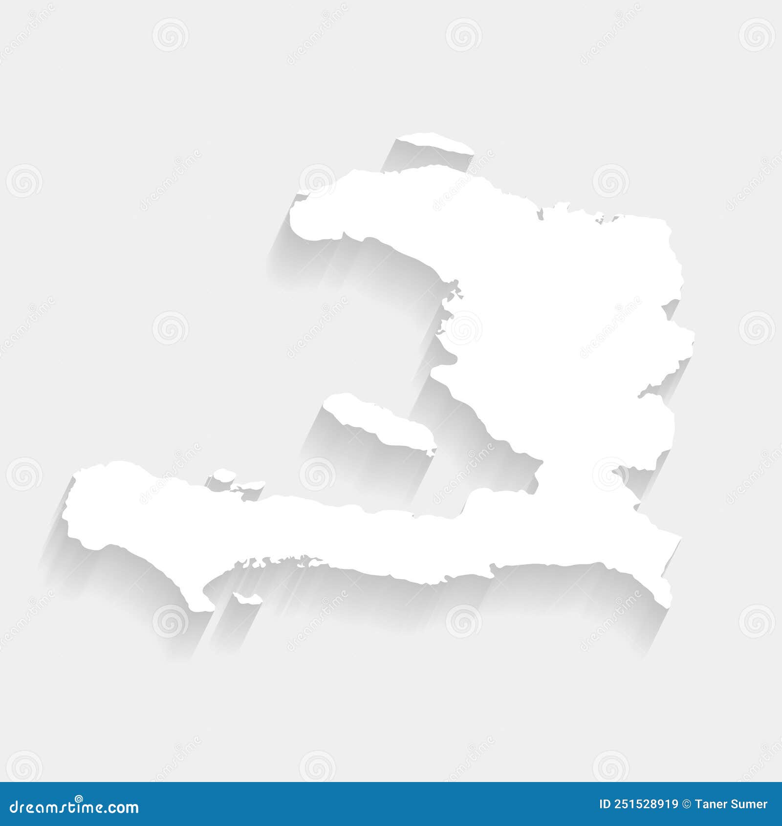 Simple White Haiti Map on Gray Background, Vector Stock Vector ...
