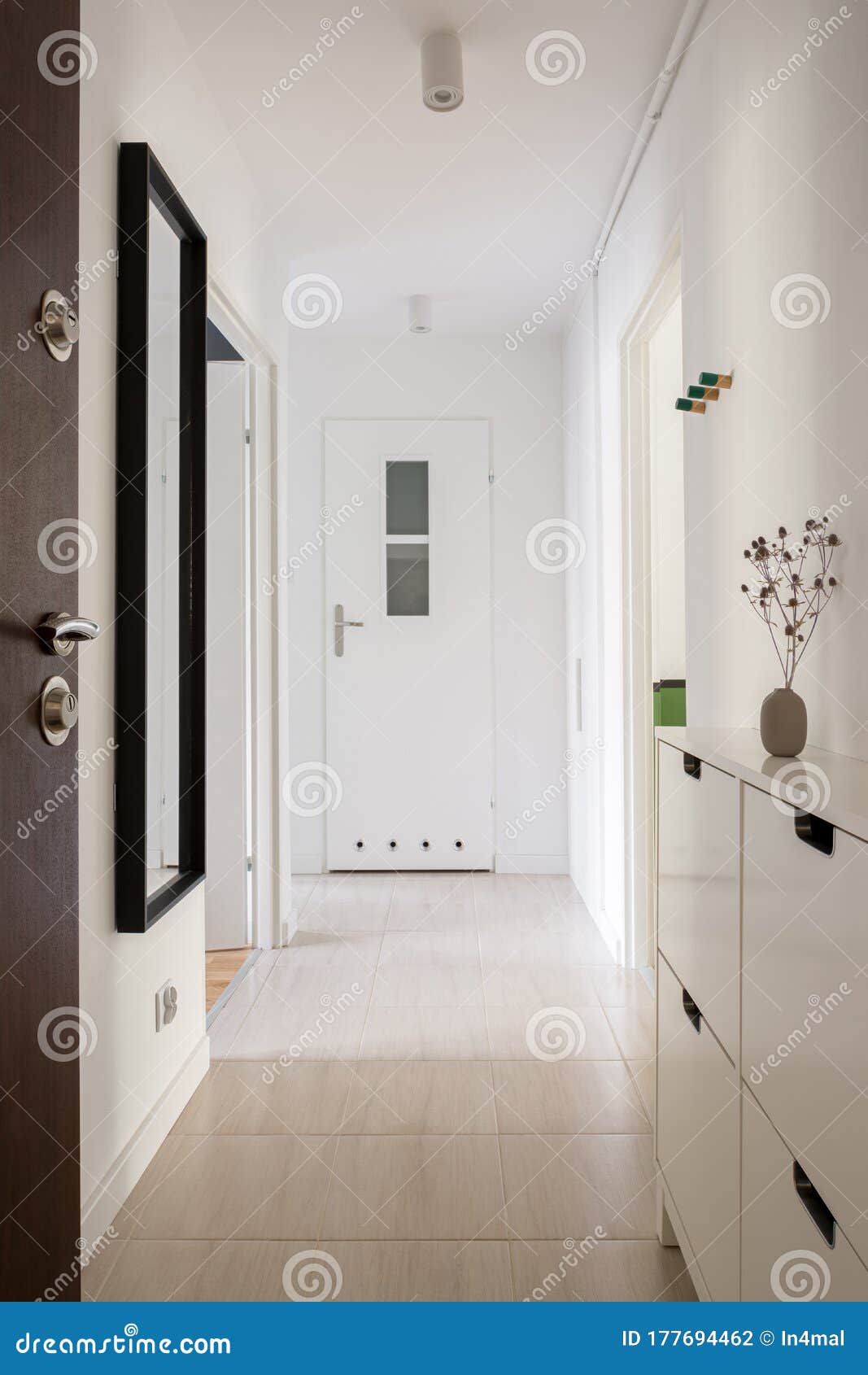 Simple white home corridor stock photo. Image of corridor - 177694462