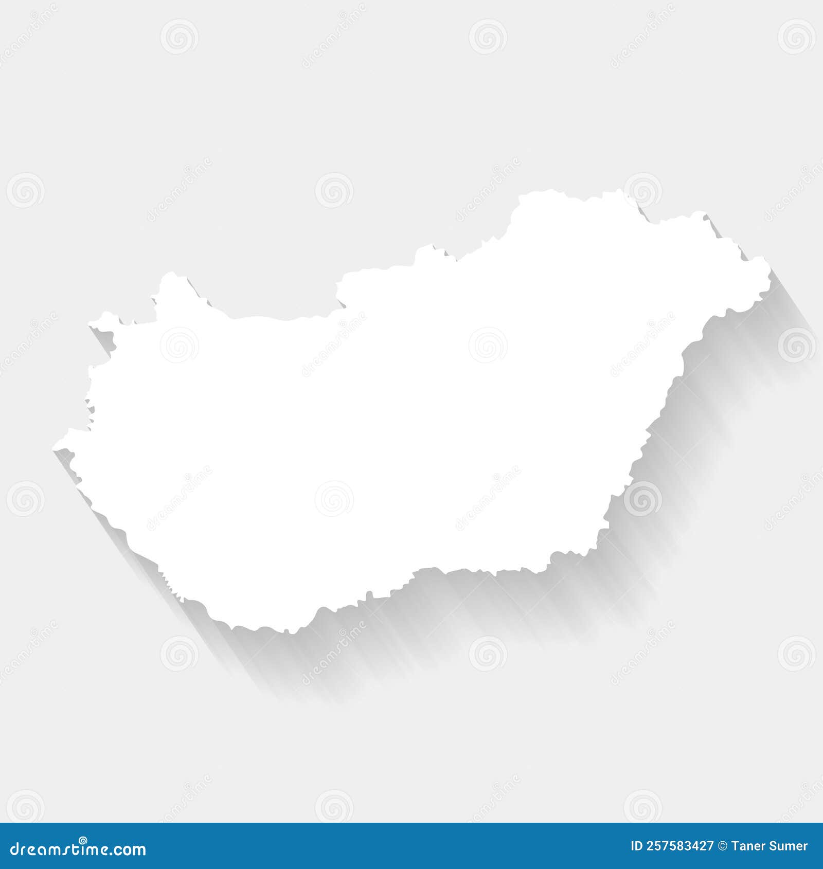 Simple White Hungary Map on Gray Background, Vectorfile Stock Vector ...