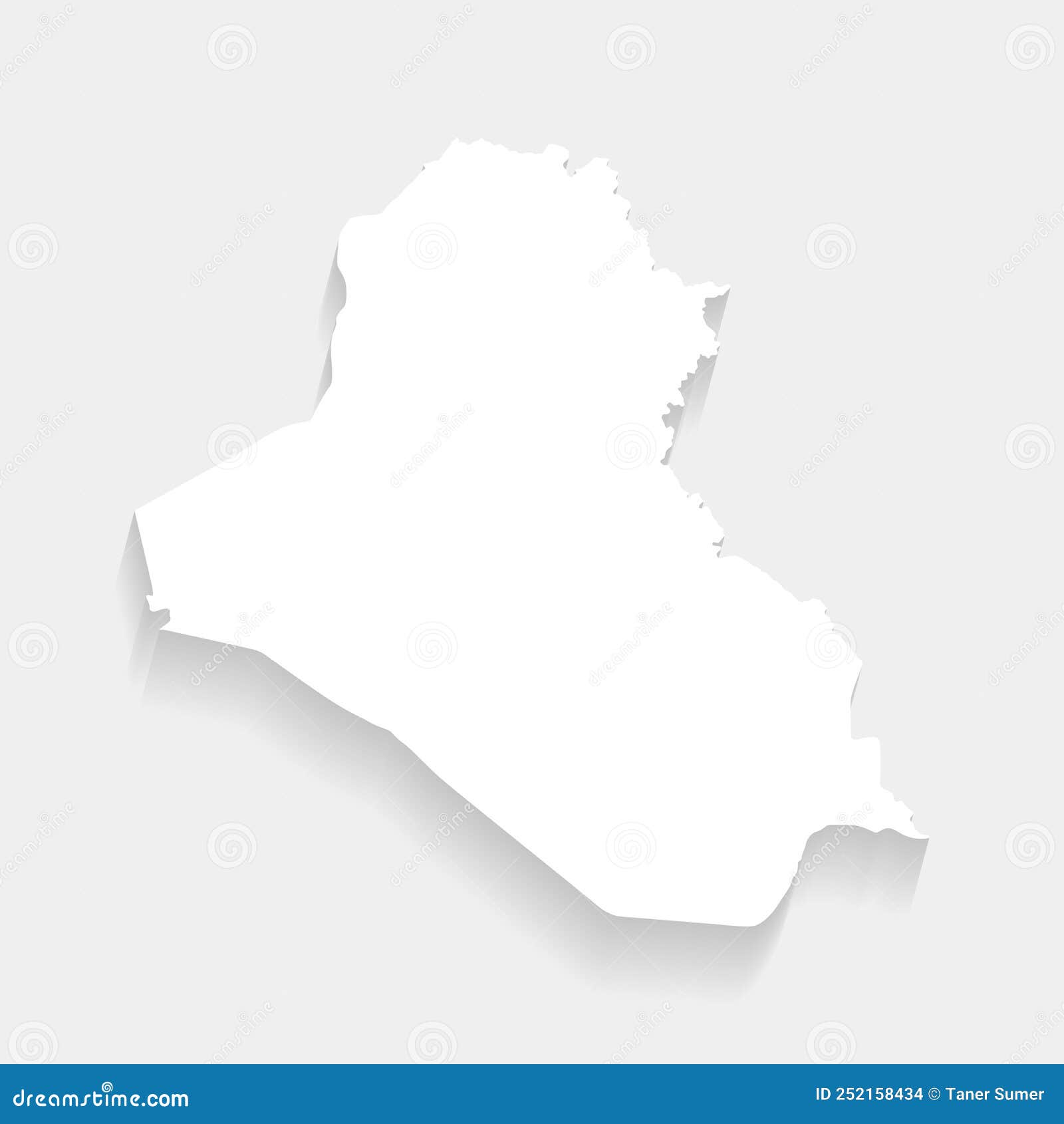 Simple White Iraq Map on Gray Background, Vector Stock Vector ...
