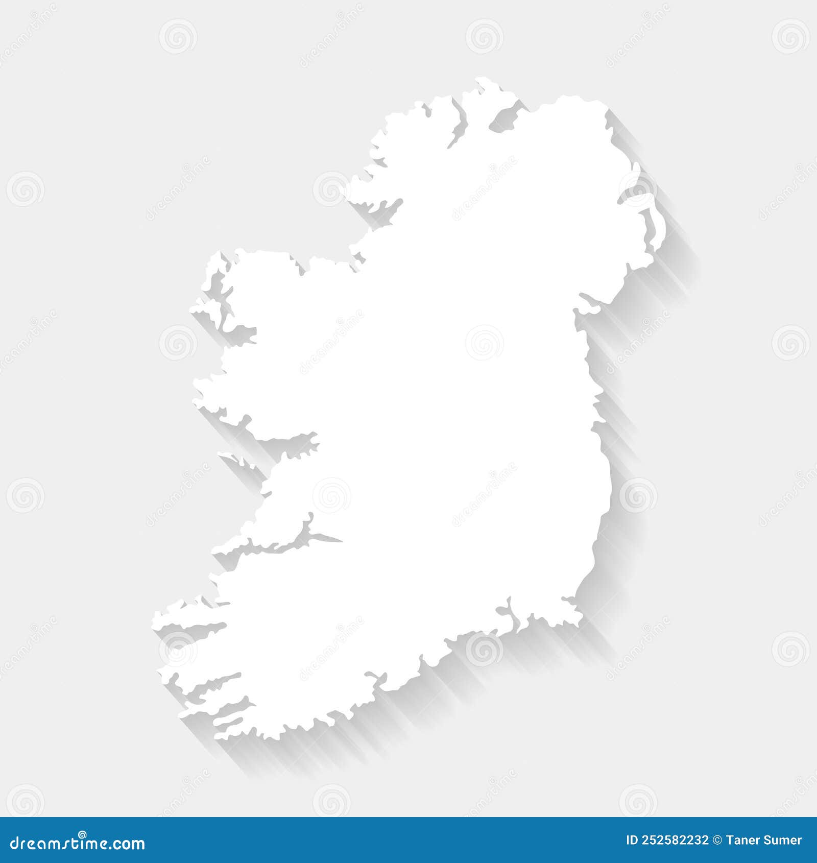 Simple White Ireland Map on Gray Background, Vector, Illustration, Eps ...