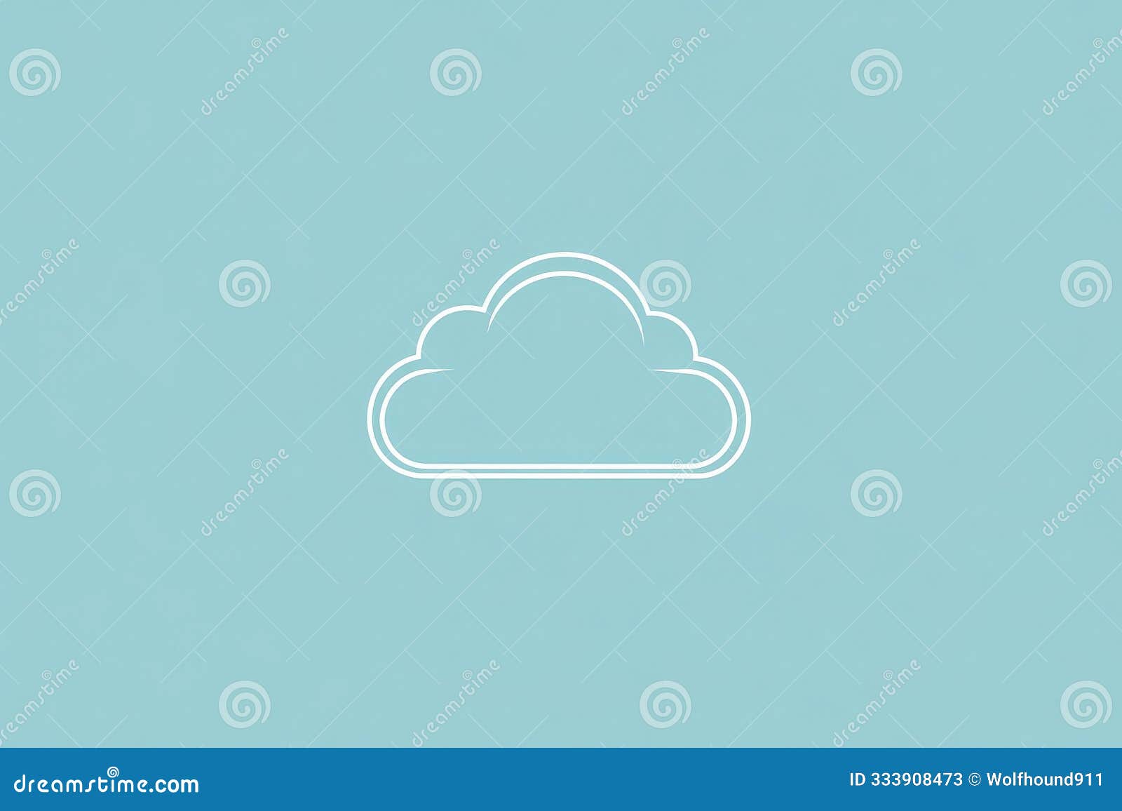 A Simple White Line Drawing of a Cloud with Soft, Rounded Edges. the ...