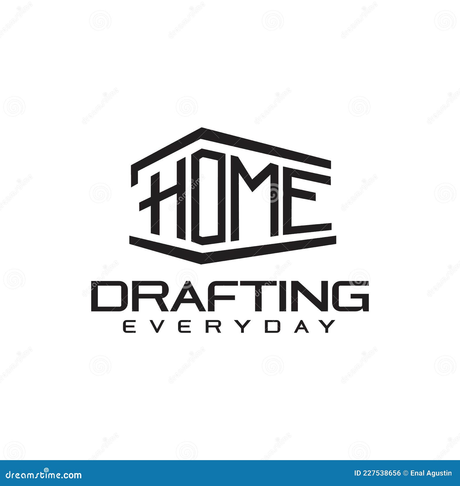 Simple White Line Home Drafter Logo Text Design Stock Vector ...