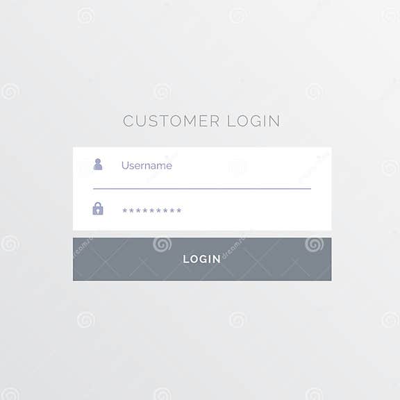 Simple White Login Form Template Design Stock Vector - Illustration of ...