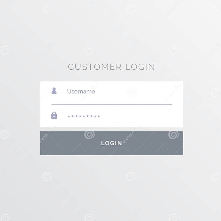 Simple White Login Form Template Design Stock Vector - Illustration of ...