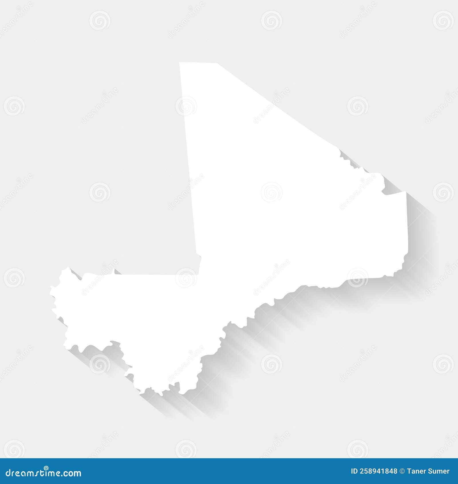 Mali Vector Map Isolated On White Background. High-Detailed Black ...