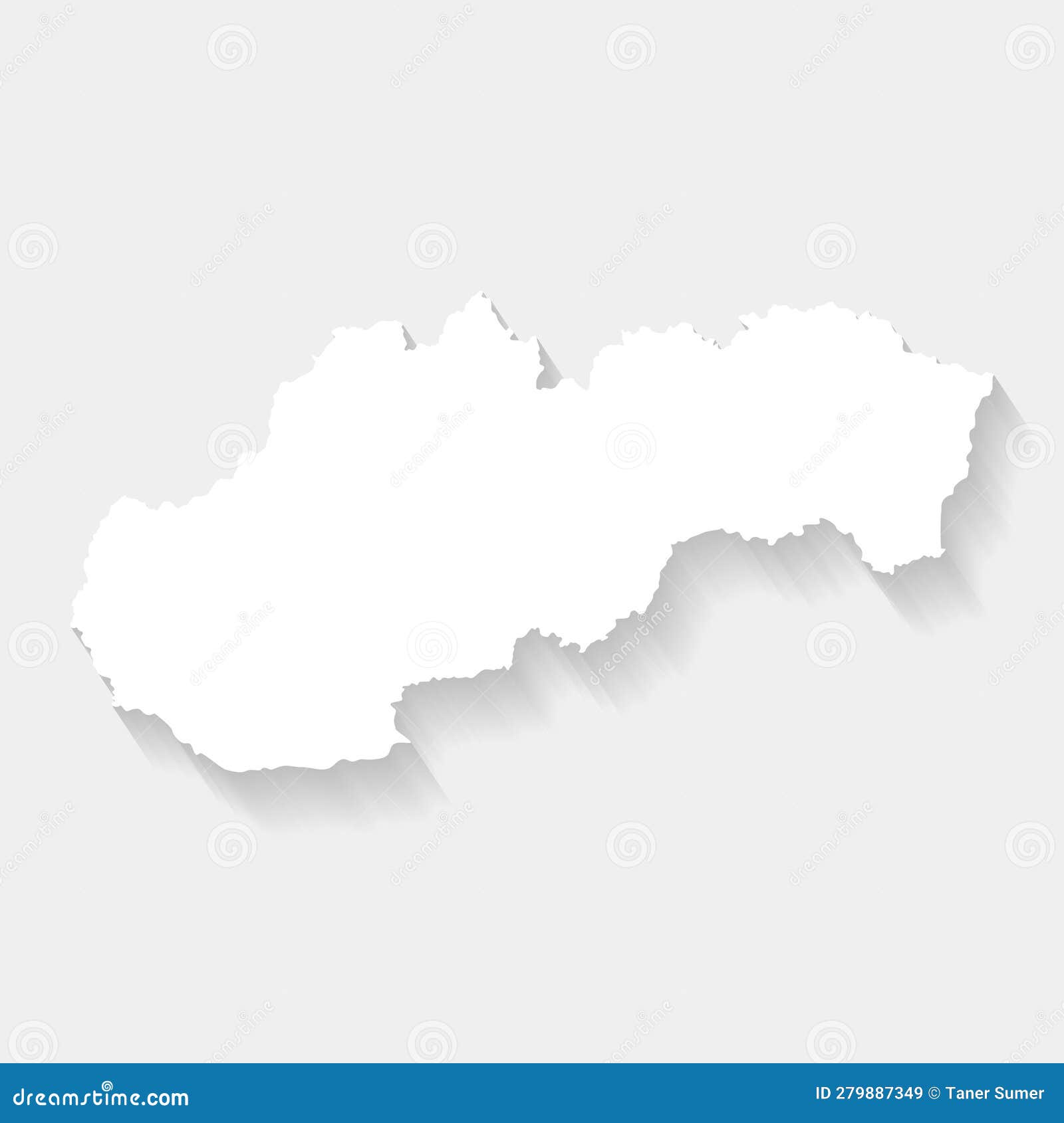 Simple White Map of Slovakia, Vector Stock Illustration - Illustration ...