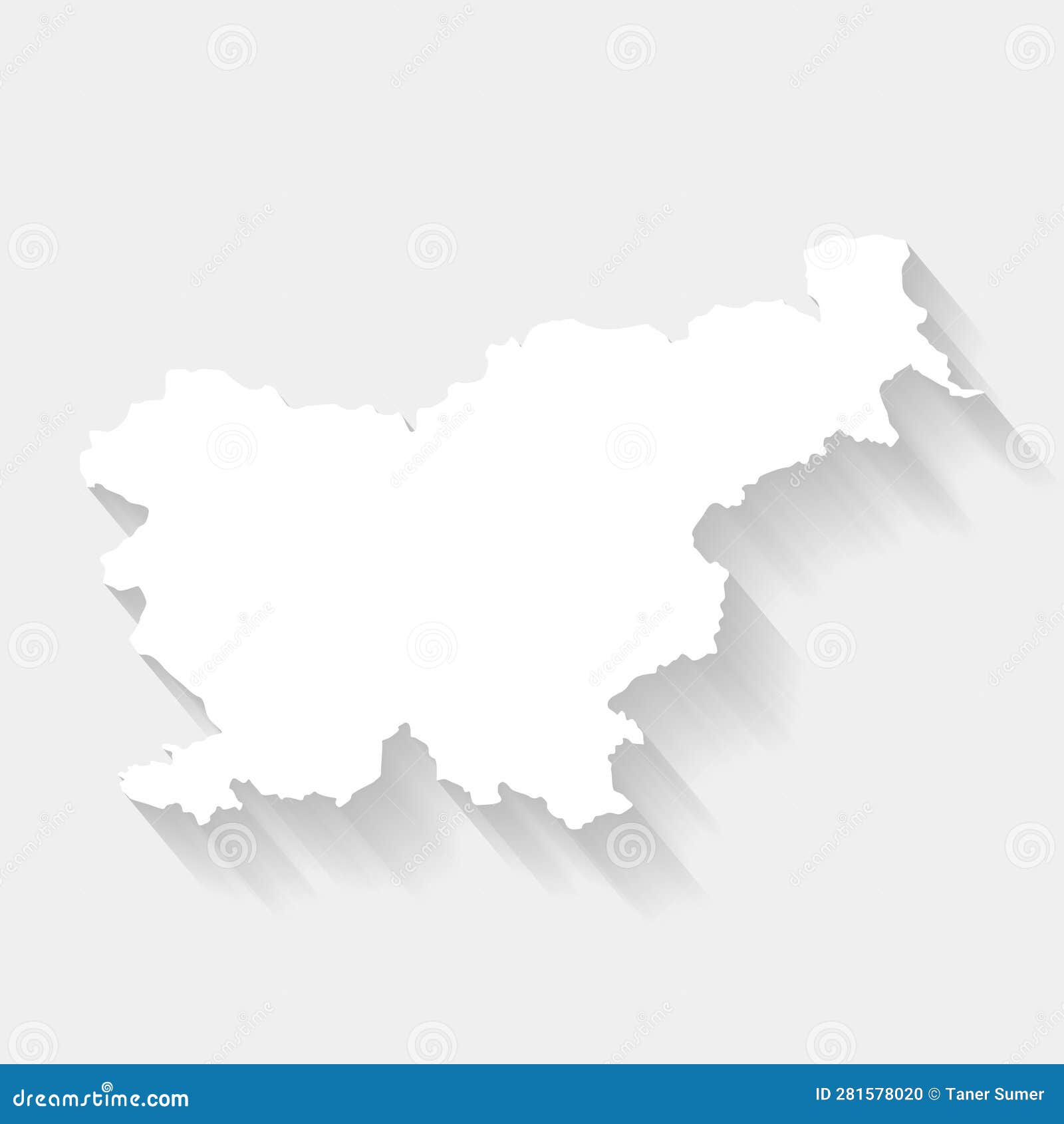 Simple White Map of Slovenia, Vector Stock Vector - Illustration of ...