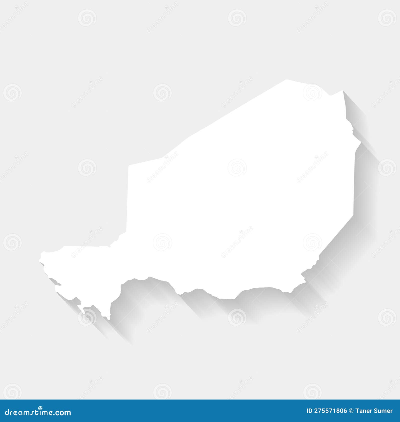 Simple White Niger Map on Gray Background, Vector Stock Vector ...