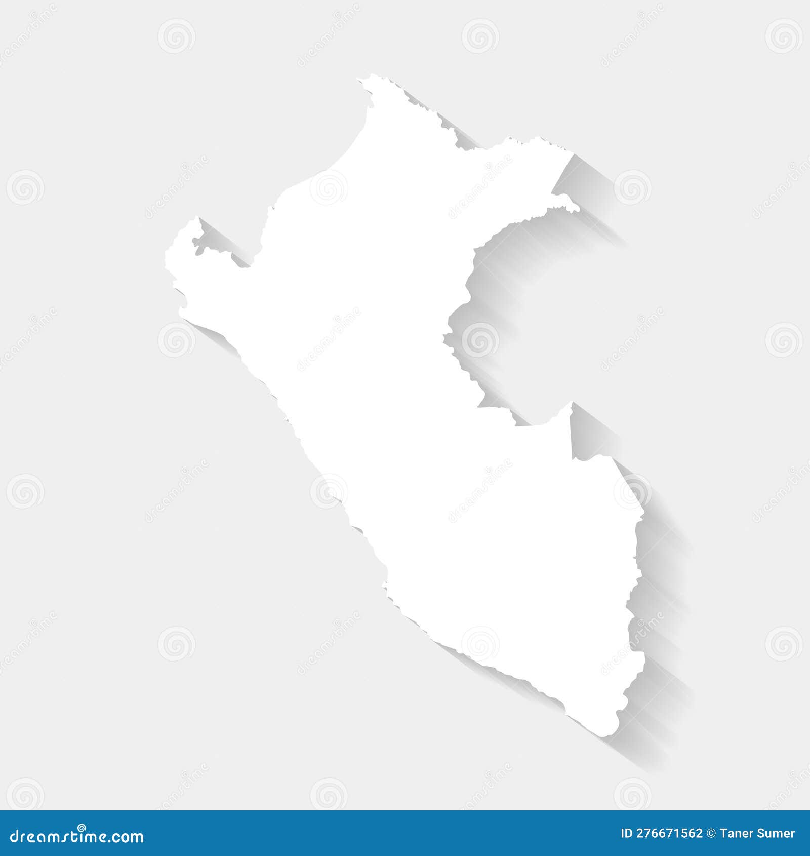 Simple White Peru Map on Gray Background, Vector Stock Vector ...