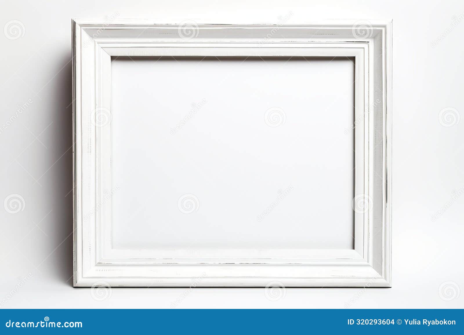 Blank White Picture Frame on a White Wall Stock Photo - Image of ...