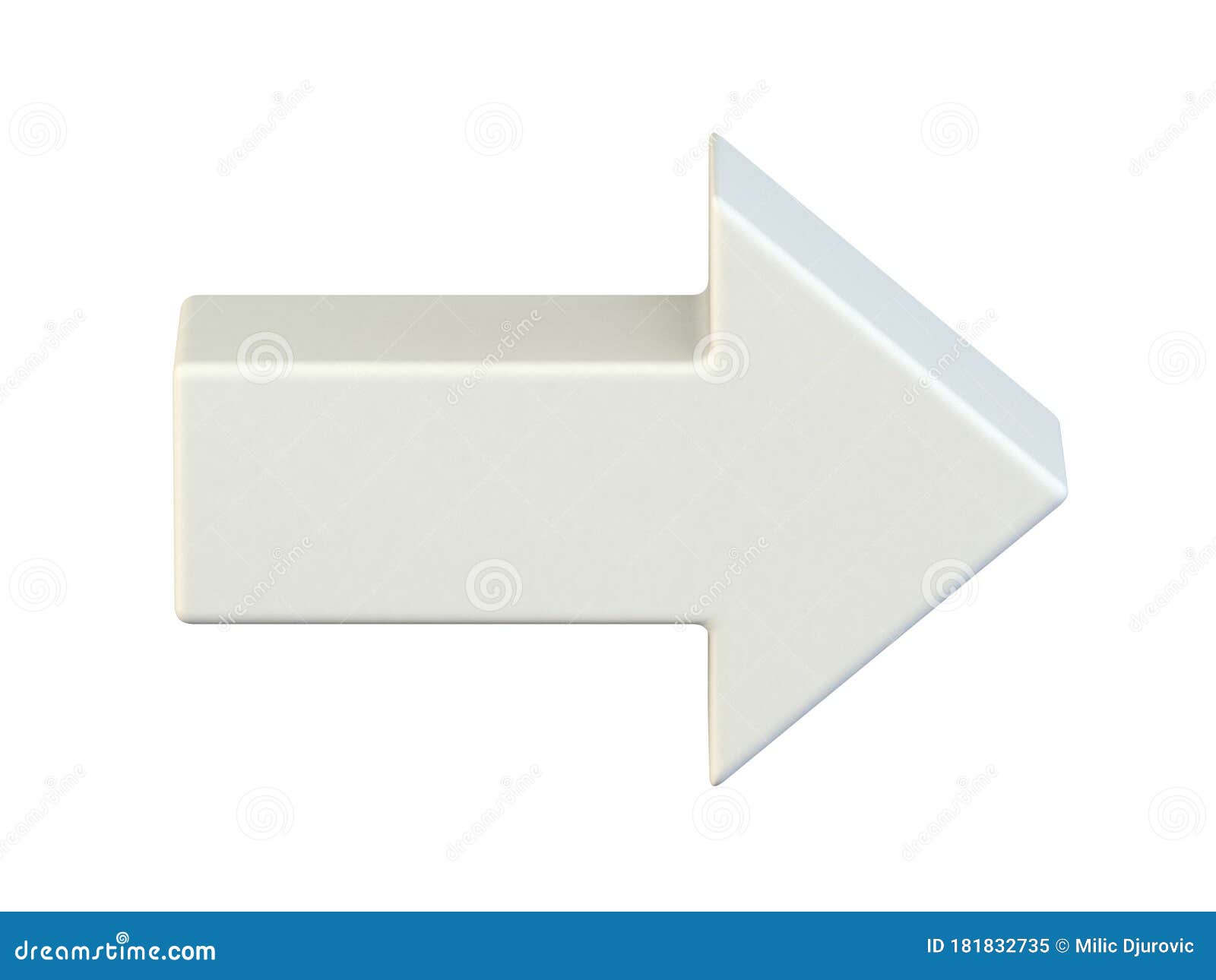 Simple White Right Arrow Icon 3D Stock Illustration - Illustration of ...