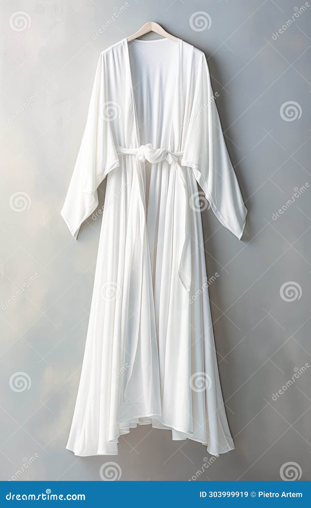 Simple White Robe on Light Grey Background Stock Image - Image of ...